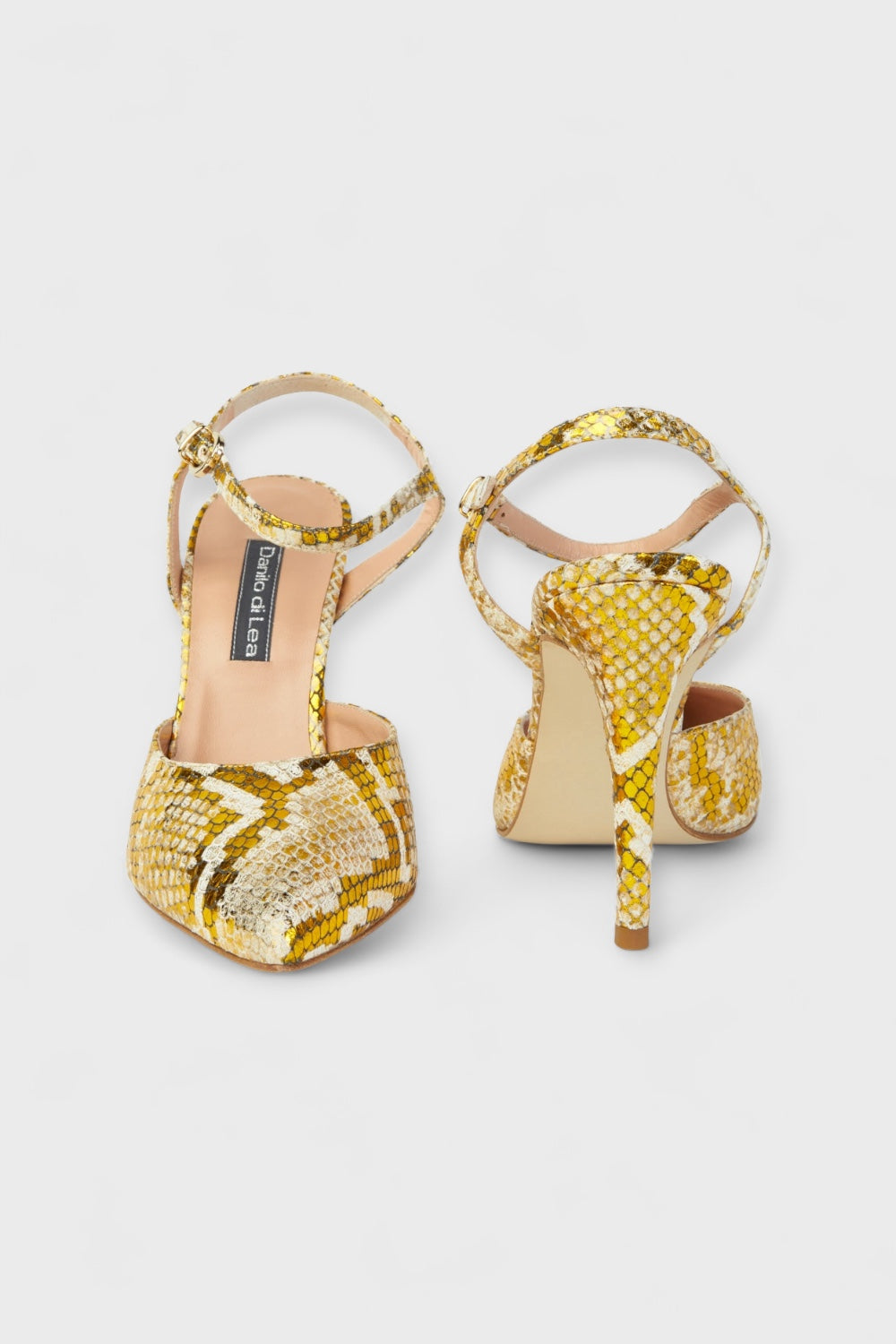 Maci Gold Python-Embossed Leather Pumps | Italian Women's Shoes — Shops ...