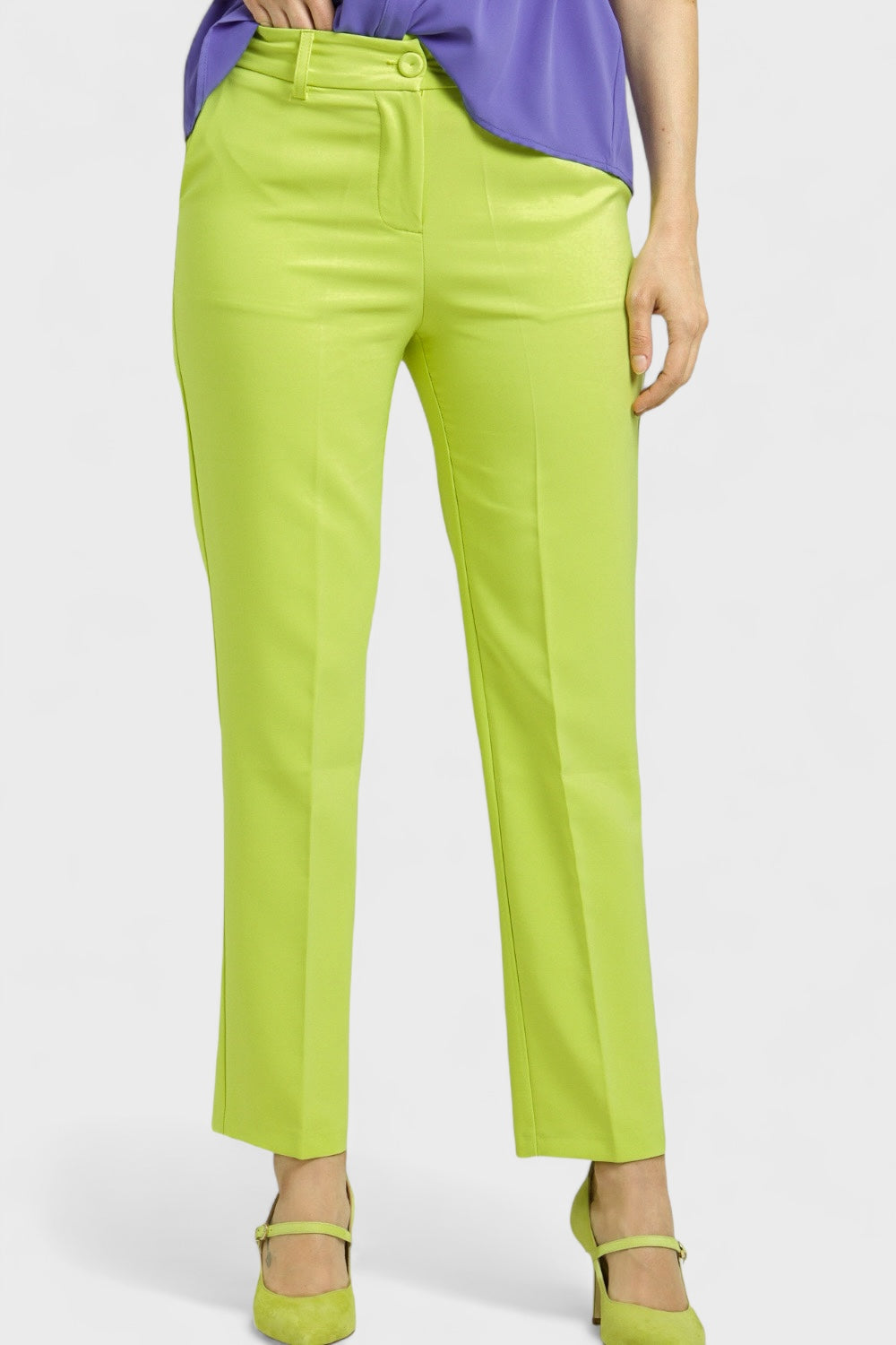 Lime Green Slim Trouser Pants | Italian Clothing — Shops From Italy